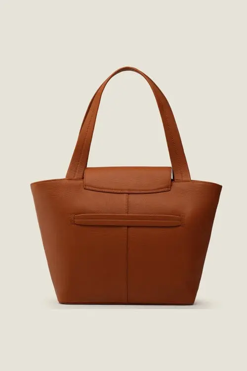 WOOL & OAK Muse Leather Work Tote - Caramel