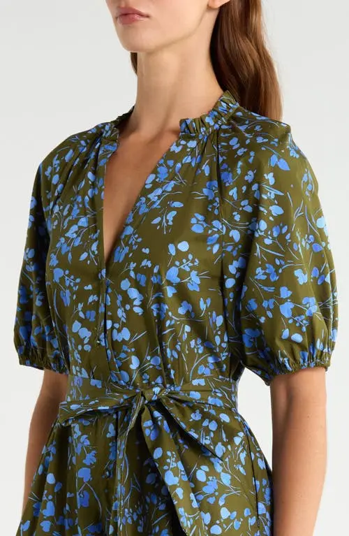 SUGARLIPS Floral Flutter Sleeve V-neck Cotton Dress