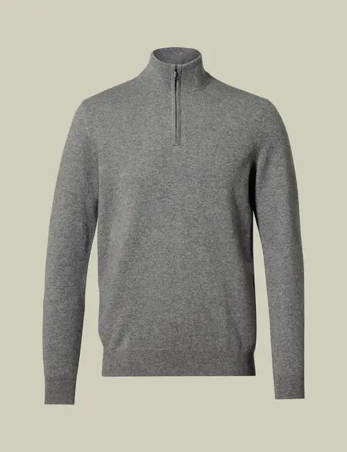CHARLES TYRWHITT Pure Cashmere Zip Neck Sweater