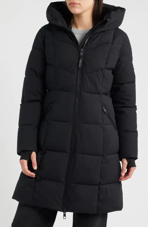 Calvin Klein Oxford Long Puffer Coat - Black