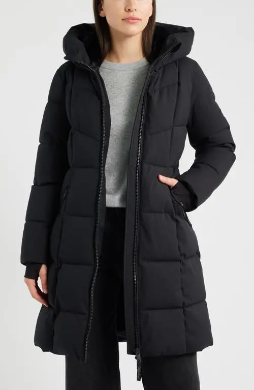 Calvin Klein Oxford Long Puffer Coat - Black