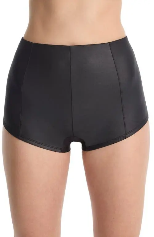 SKARLETT BLUE Late Night Faux Leather Hot Pants - Black