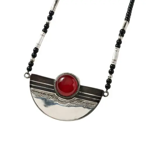 TEN THOUSAND VILLAGES Amellal Tuareg Pendant Necklace - Silver