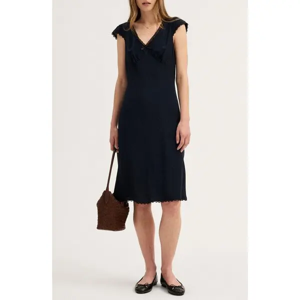Madewell Layton Lace Trim Slipdress - Deep Indigo