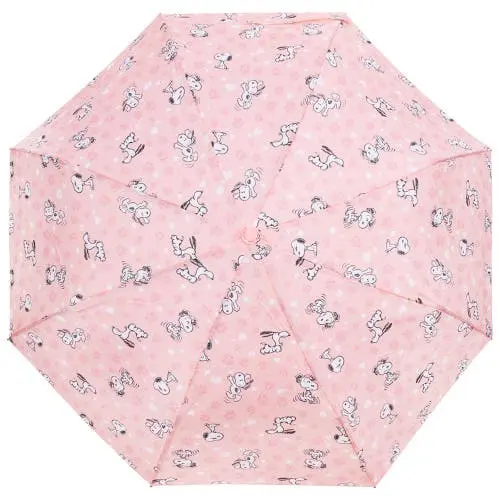 PEANUTS Snoopy All Over Print Automatic Umbrella Pink