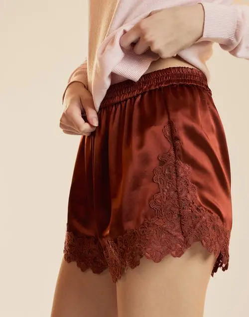 Cynthia Rowley Garbo Lace Shorts - Rust