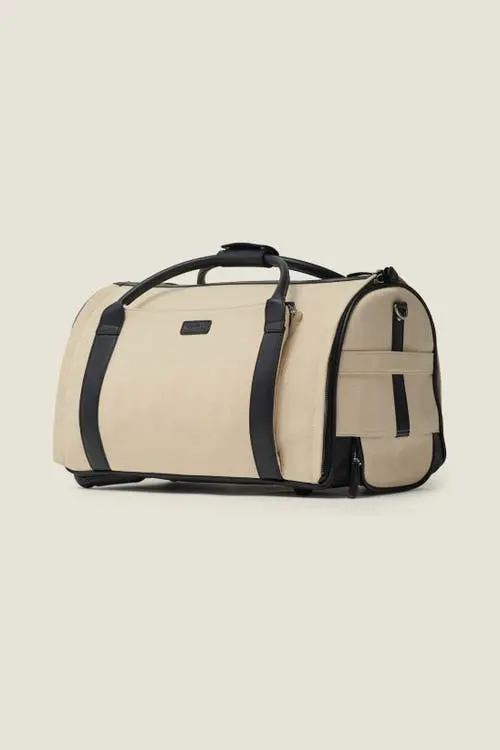 WOOL & OAK Convertible Rolling Garment Duffle Bag - Herringbone Black