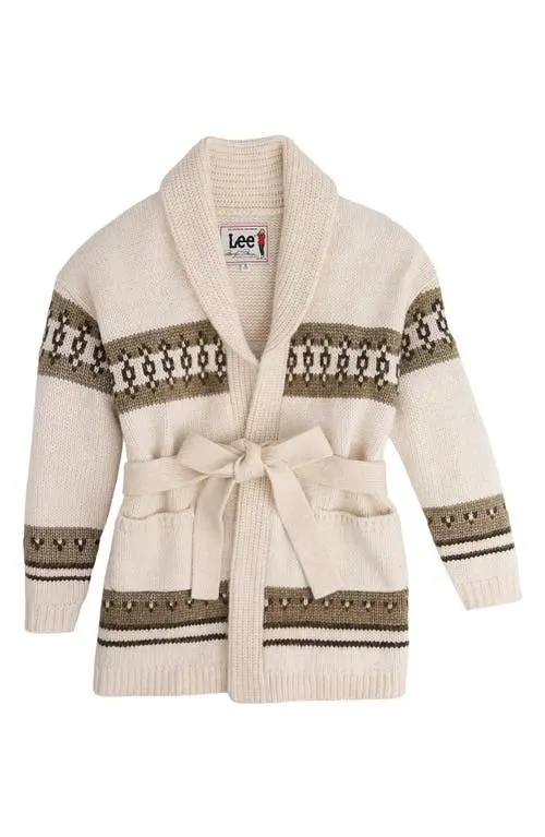 LEEM Patterned Belted Cardigan