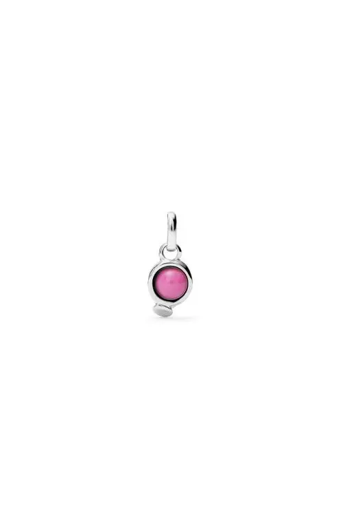 UNODE50 Charm With Pink Stone - Silver
