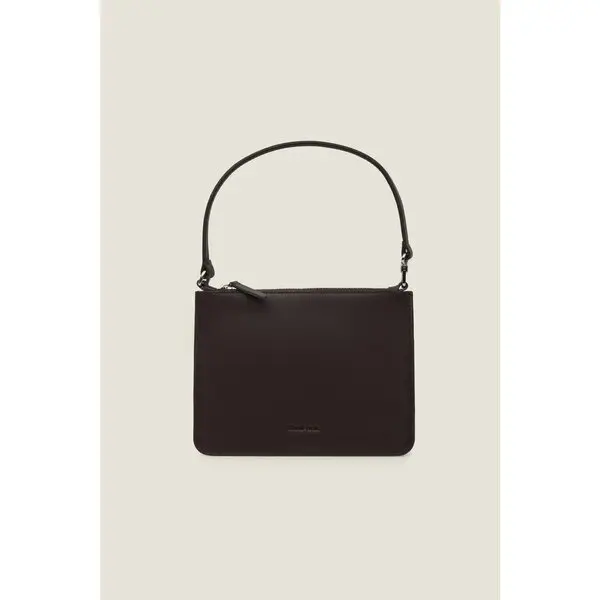 WOOL & OAK Structured Leather Travel Folio - Chocolate