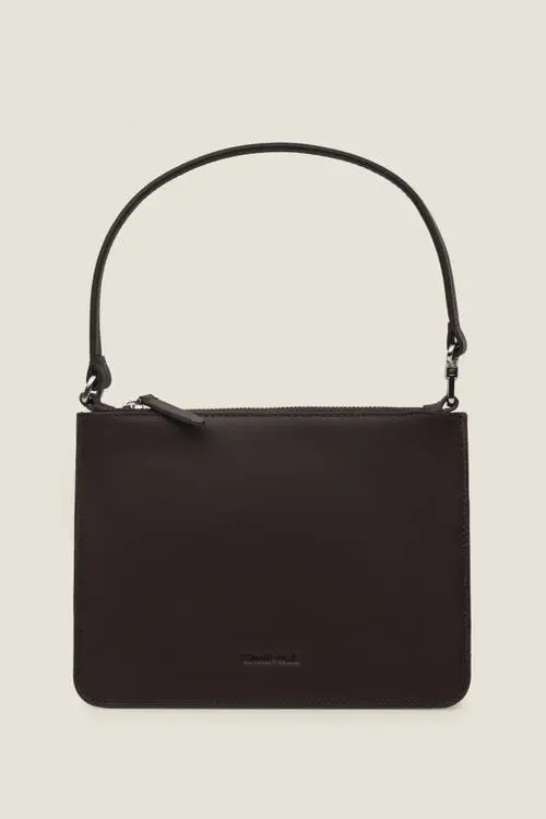 WOOL & OAK Structured Leather Travel Folio - Chocolate