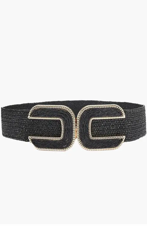LASCANA Woven Statement Waist Belt - Black