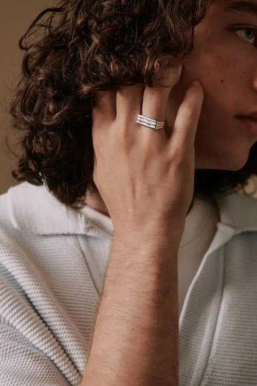 THEIR STUDIOS Austin Square Pinky Ring - Recycled Sterling Silver