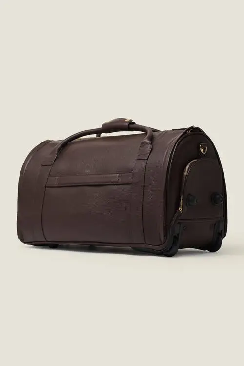WOOL & OAK Nova Convertible Rolling Leather Garment Duffle - Chocolate