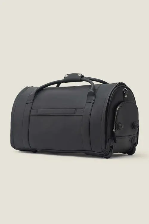 WOOL & OAK Nova Convertible Rolling Leather Garment Duffle - Jet Black
