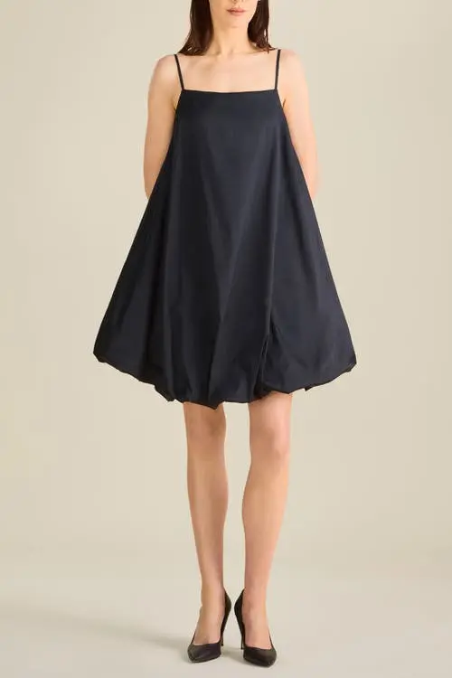 CONTESSA MILLS Todd Adjustable Strap Bubble Mini Dress - Black