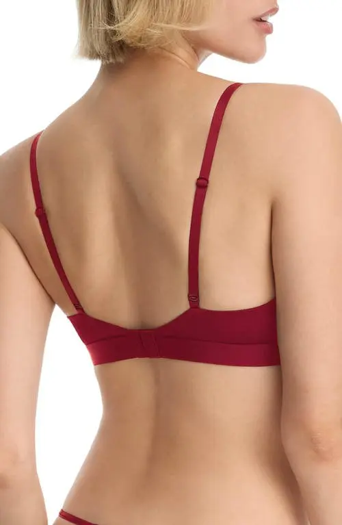 SKARLETT BLUE Late Night Faux Leather Triangle Bralette - Scarlet