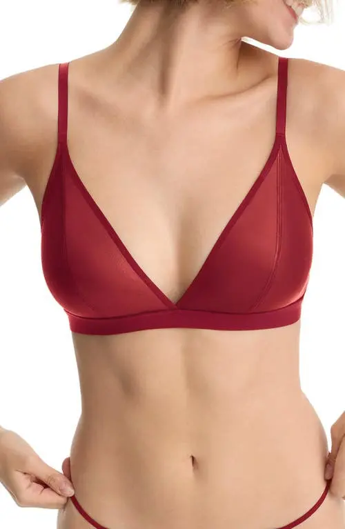 SKARLETT BLUE Late Night Faux Leather Triangle Bralette - Scarlet
