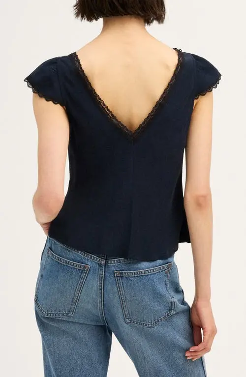 Madewell Layton Lace Trim V-neck Top
