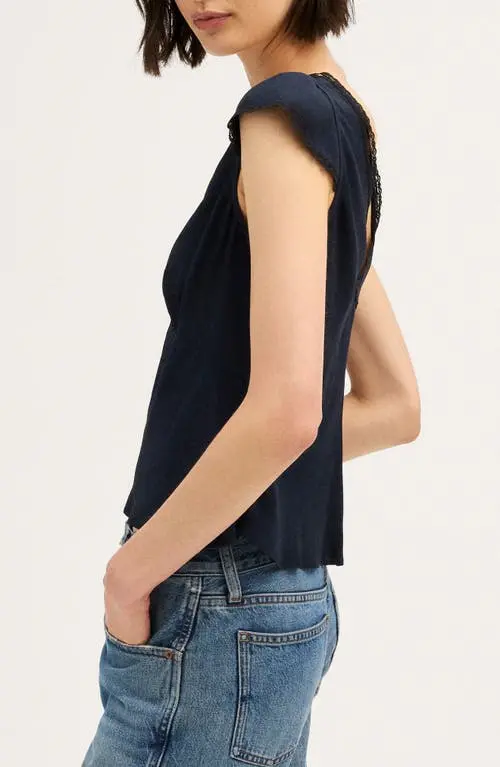 Madewell Layton Lace Trim V-neck Top