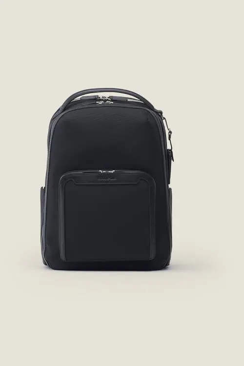 WOOL & OAK Organized Expandable Nylon Travel Backpack - Black Nylon