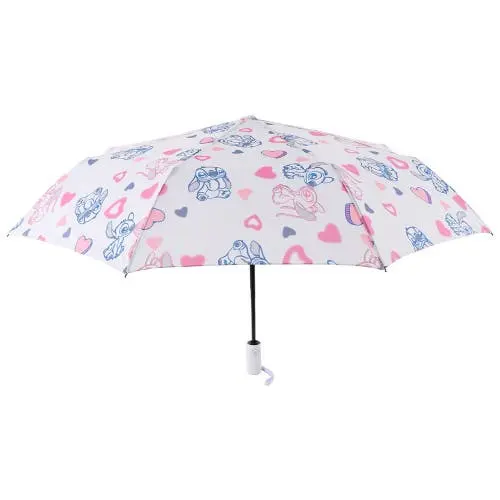 Disney Lilo And Stitch Stitch And Angel Heart Print Compact Umbrella Officially Licensed - Multi