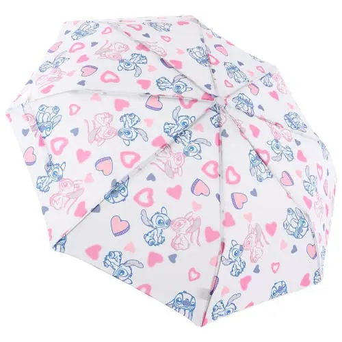 Disney Lilo And Stitch Stitch And Angel Heart Print Compact Umbrella Officially Licensed