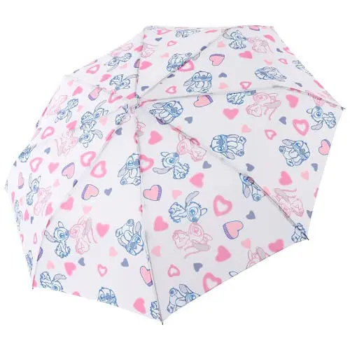 Disney Lilo And Stitch Stitch And Angel Heart Print Compact Umbrella Officially Licensed