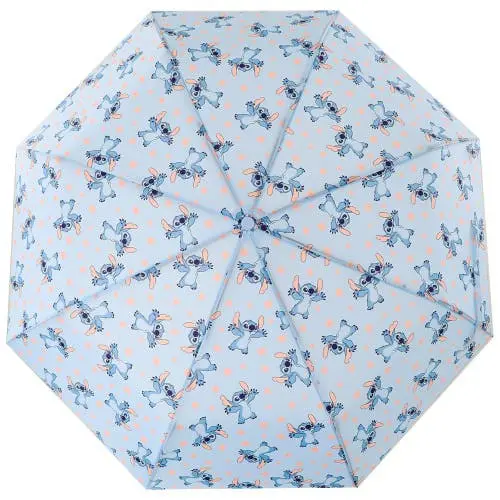 Disney Stitch Hands Up Floral Print Compact Umbrella Officially Licensed