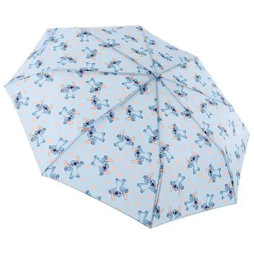 Disney Stitch Hands Up Floral Print Compact Umbrella Officially Licensed