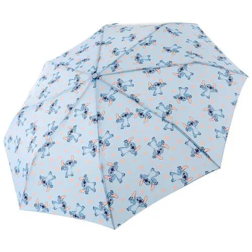 Disney Stitch Hands Up Floral Print Compact Umbrella Officially Licensed