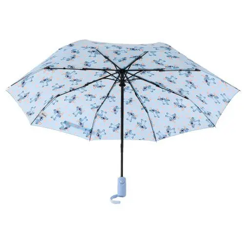 Disney Stitch Hands Up Floral Print Compact Umbrella Officially Licensed