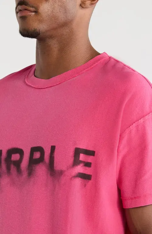PURPLE BRAND Textu Inside Out Cotton Graphic T-shirt