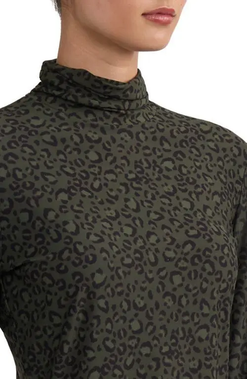 Jones New York Shirred Neck Long Sleeve Top