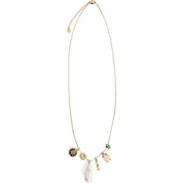 Clare V. Margaux Charm Necklace - Multi Color