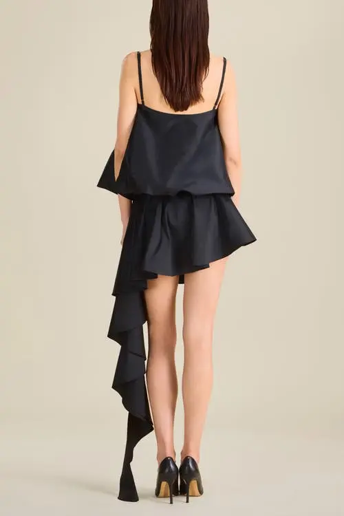 CONTESSA MILLS Todd Adjustable Strap Bubble Camisole Top - Black