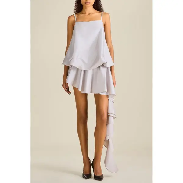 CONTESSA MILLS Todd Adjustable Strap Bubble Camisole Top - Silver