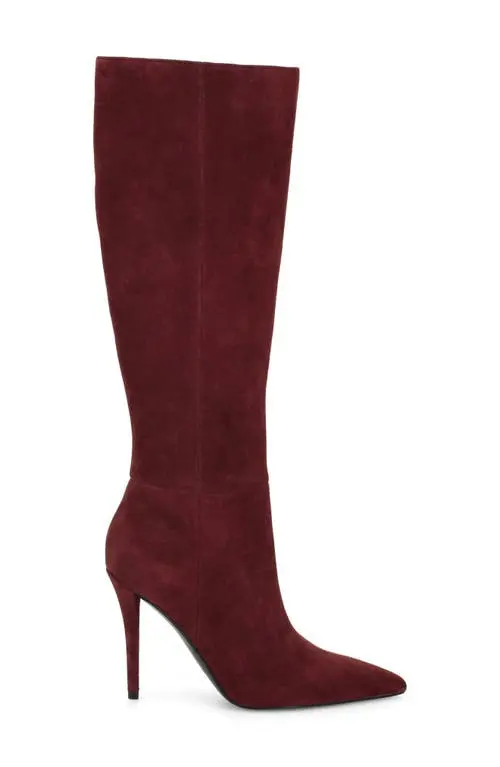 Nine West Cherri Faux Leather Knee High Boot - Dark Red