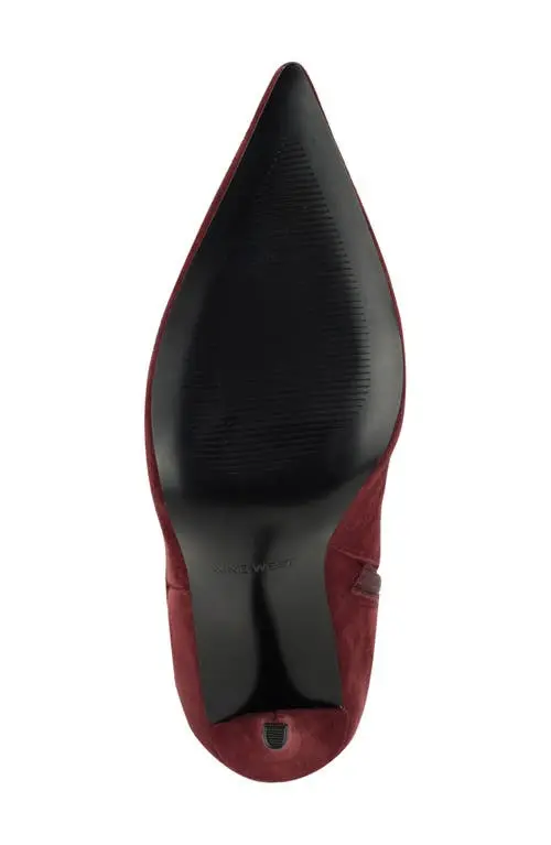 Nine West Cherri Faux Leather Knee High Boot - Dark Red