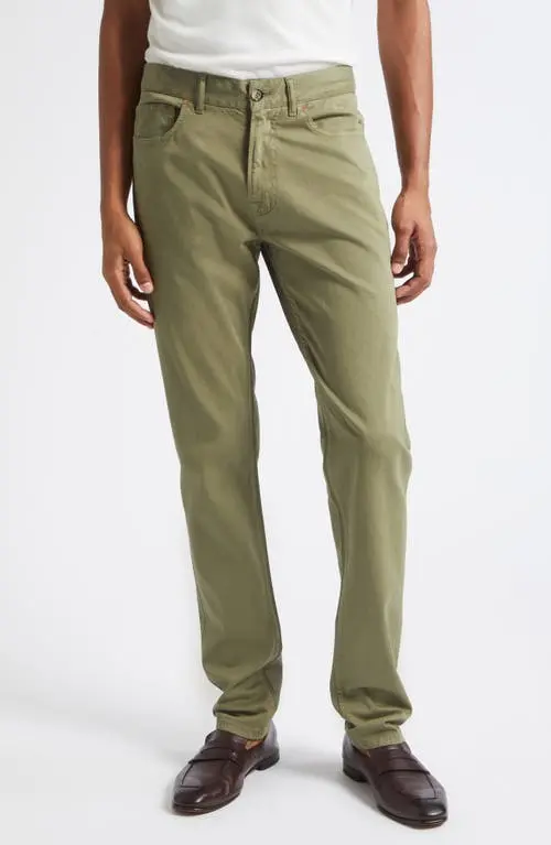 Isaia Chiaja Cotton And Cashmere Blend Pants - Open Green