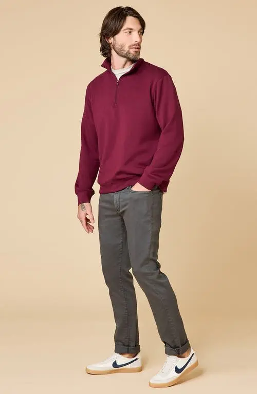 SOFTIES Dreamtech Athleisure Quarter Zip Pullover - Cherry Cola