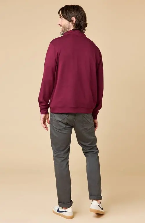 SOFTIES Dreamtech Athleisure Quarter Zip Pullover - Cherry Cola