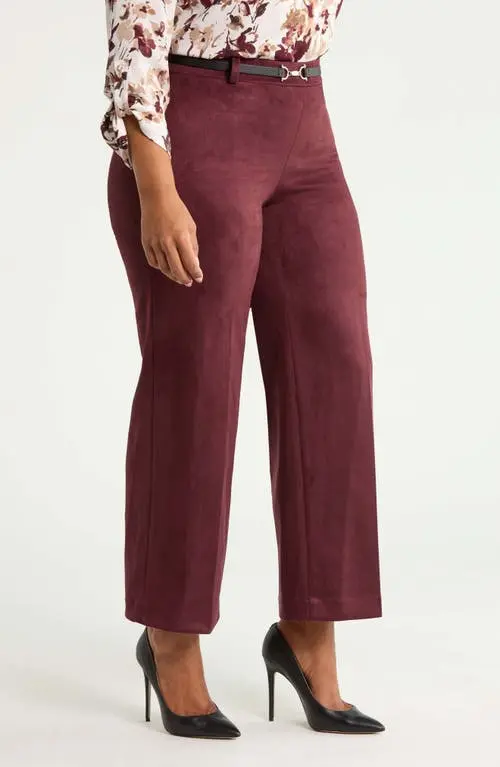 Anne Klein Wide Leg Faux Suede Pants