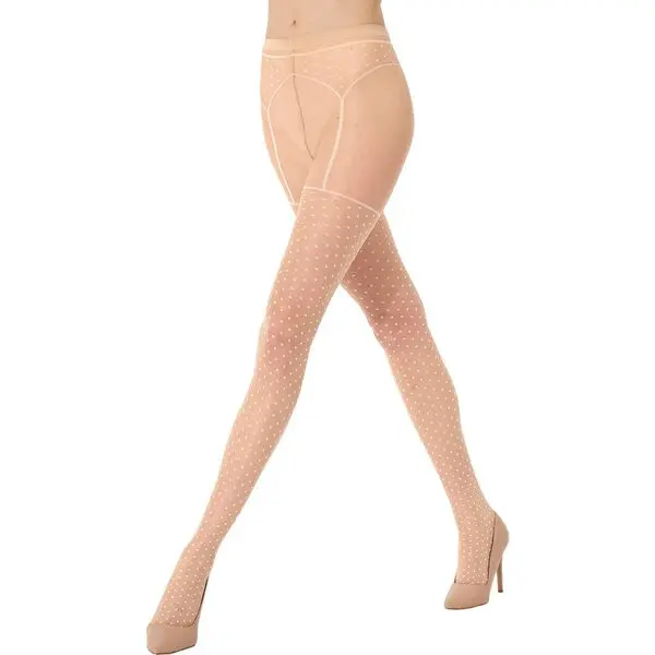 Wolford Illusion Garter Belt Polka Dot Tights - Fairly Light