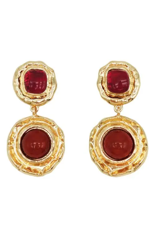 PETIT MOMENTS Pica Drop Earrings - Gold/red