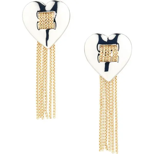 Lele Sadoughi Sweetheart Fringe Drop Earrings - Desert Metal