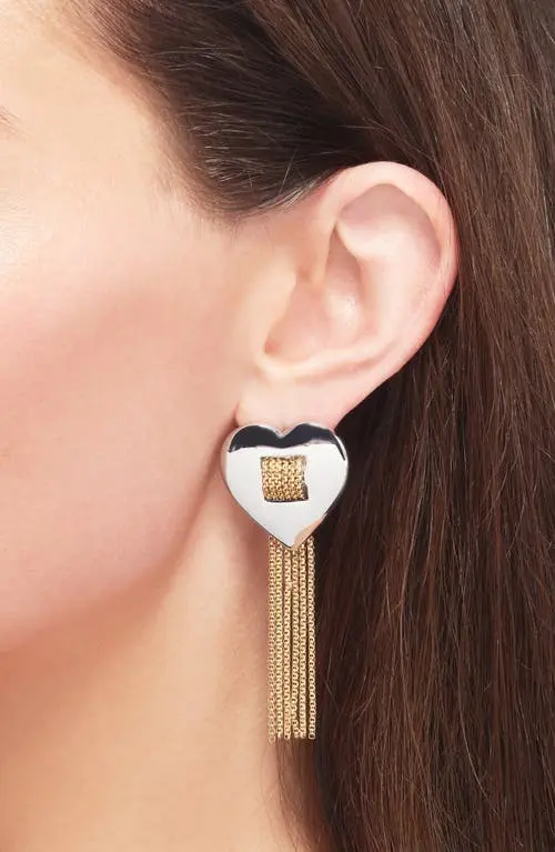 Lele Sadoughi Sweetheart Fringe Drop Earrings