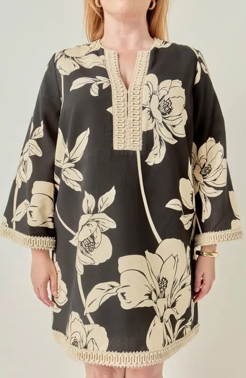English Factory Floral Cotton Mini Dress