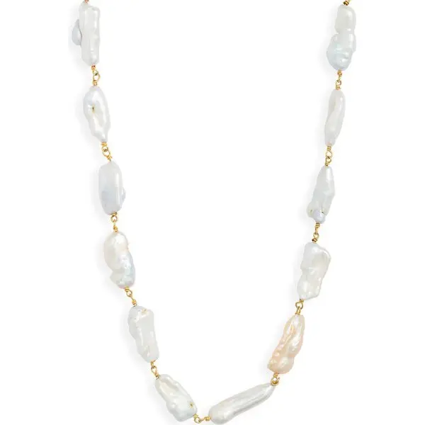 CHILD OF WILD Windansea Freshwater Biwa Pearl Necklace - Gold
