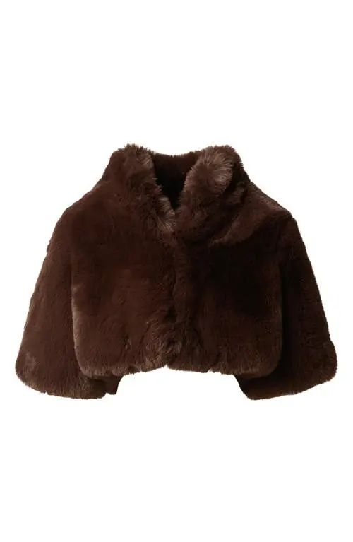 Adrianna Papell Faux Fur Coverup Jacket